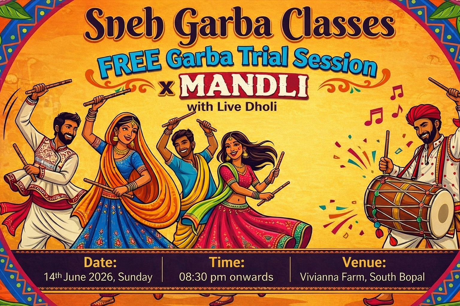 Free Garba Trial Session x Mandli with Live Dholi Tickets, Vivianna ...