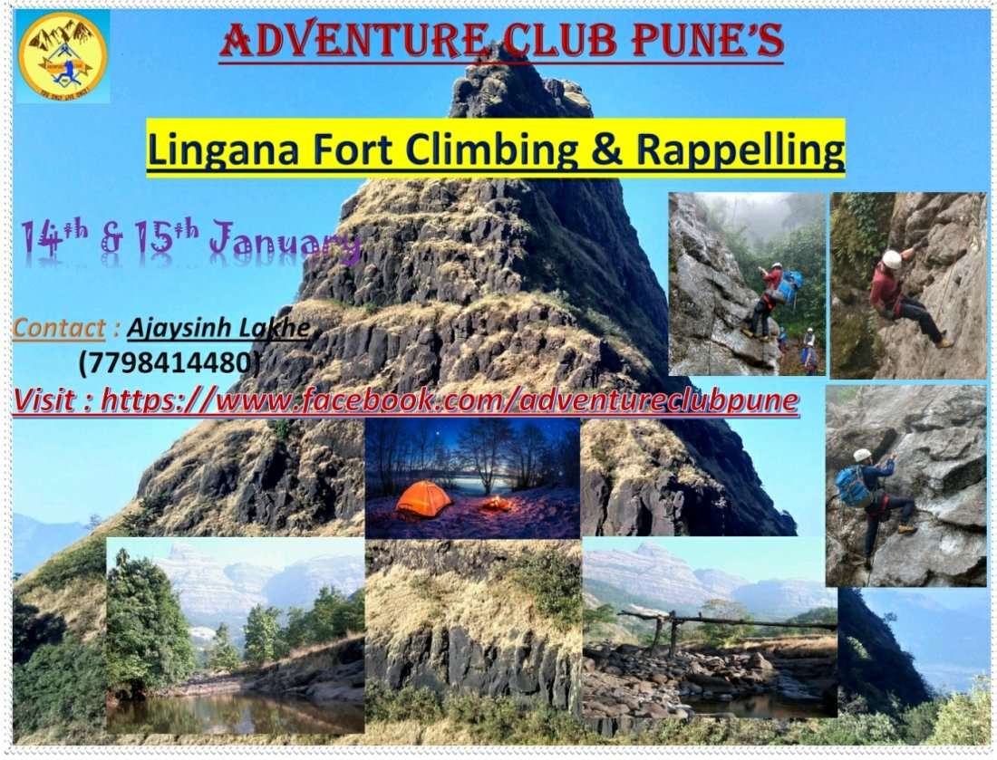 Lingana Fort Climbing & Rappelling, Lingana Fort, Pune, 14 January to ...