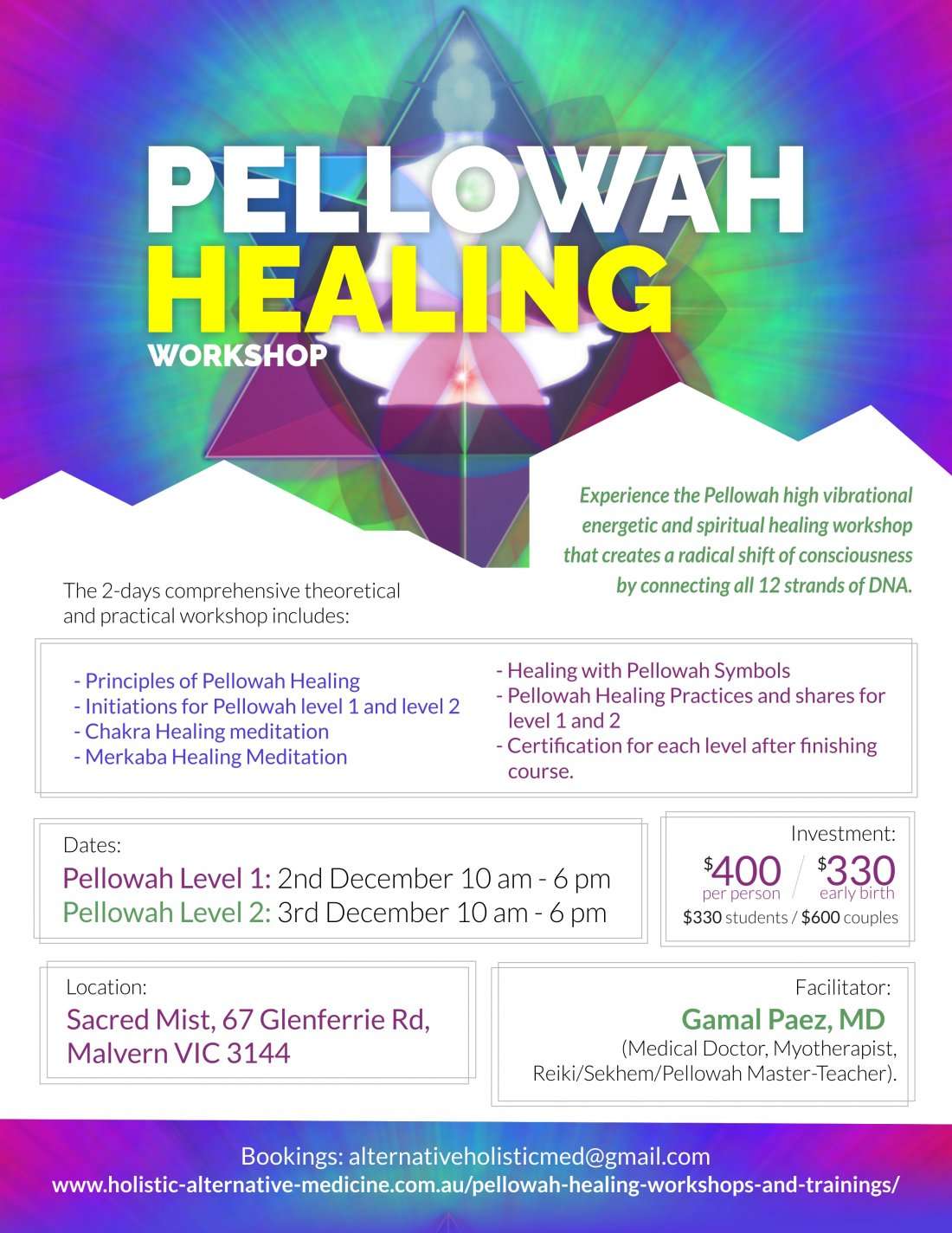 Pellowah Energy Healing Workshop Level 1-2, Sacred Mist, Malvern, 2 ...