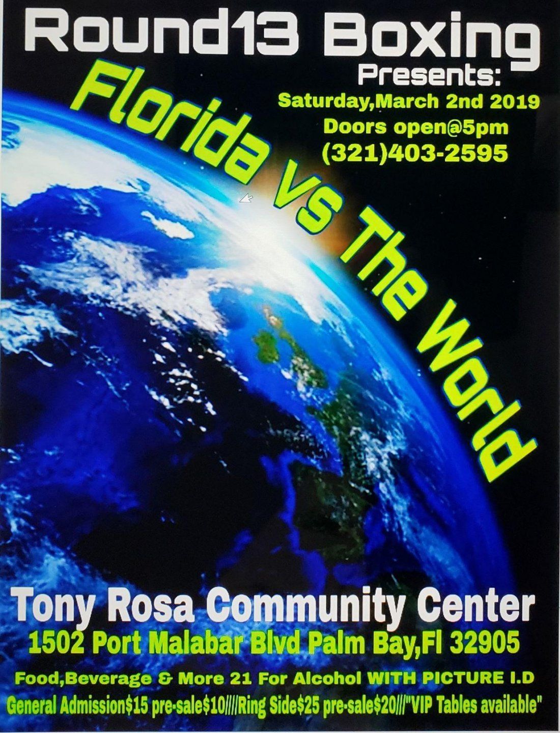 Saturday Night Fights - Boxing, Tony Rosa Community Center, Palm Bay ...