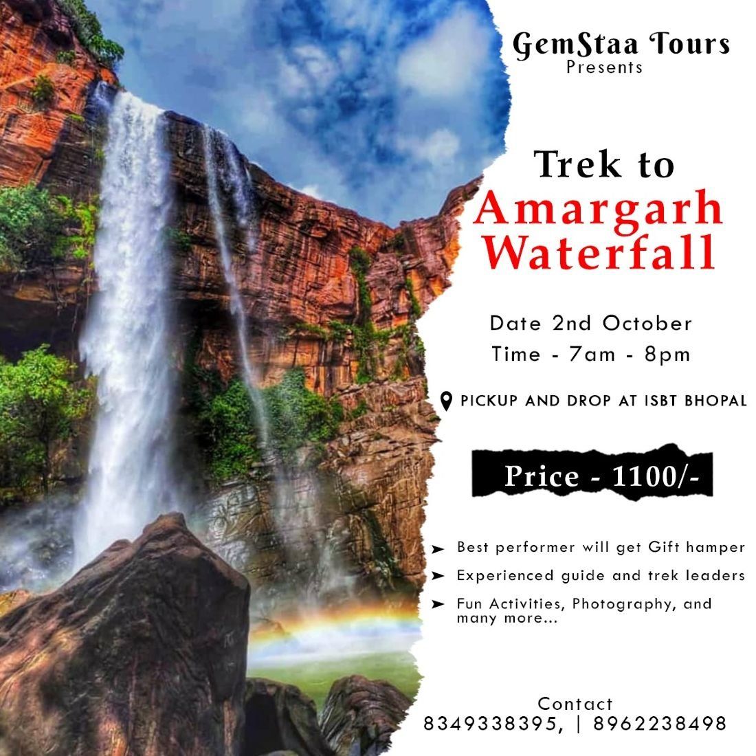 Trek To Amargarh Waterfall, ISBT, Bhopal, 28 September 2019 | AllEvents.in