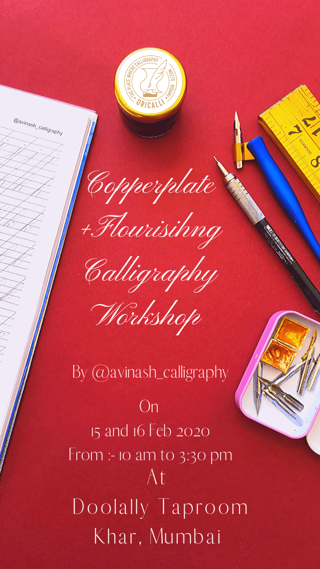 Copperplate plus Flourishing calligraphy Workshop , Doolally Taproom ...
