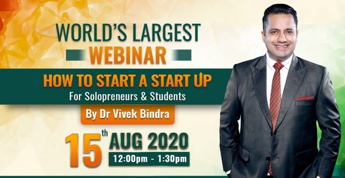 Dr. Vivek Bindras FREE Webinar How to Start a Startup, August 15 2020 ...