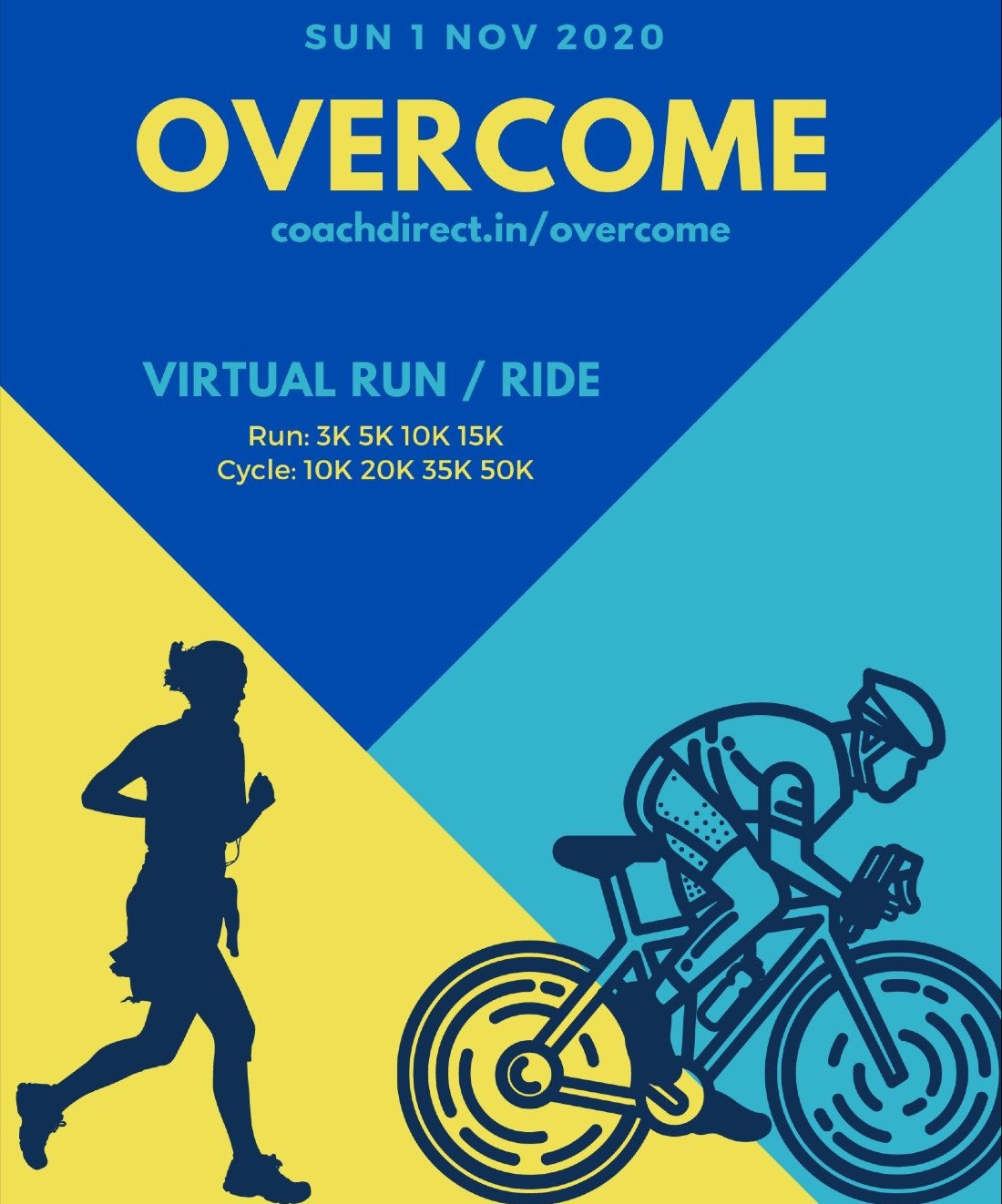 OVERCOME - FREE Virtual Run / Ride , November 1 2020 | Online Event ...