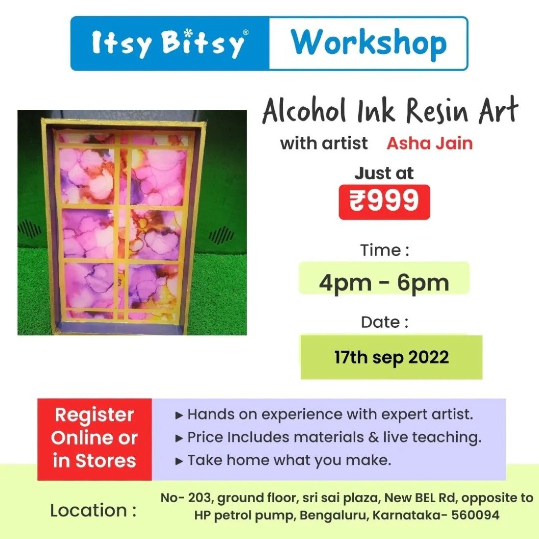 Alcohol ink Art workshop , Itsy Bitsy, Bangalore, 17 September 2022 ...