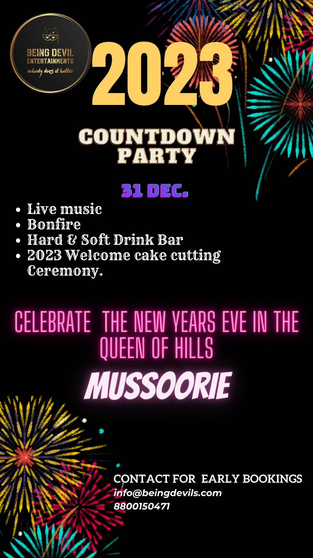 2023 Countdown Party In Queen of Hills Tickets, Musoorie Library Chowk ...