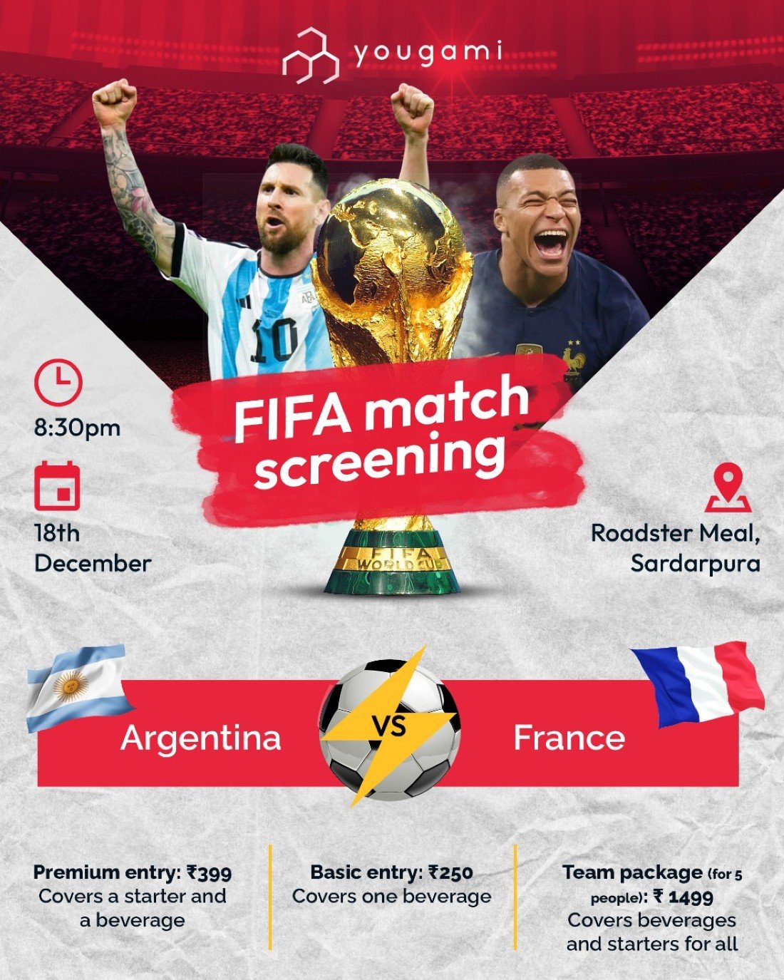 FIFA World Cup Final- Screening by yougami, Roadster meal, Jodhpur, 18 ...
