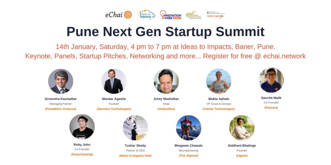 Pune Next Gen Startup Summit, Ideas to impacts vijay sales baner, Pune ...