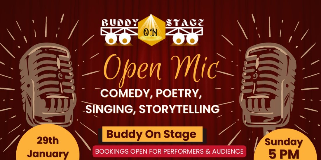 Comedy Shows | Poetry Shows | Open Mic Events | Buddy On Stage
