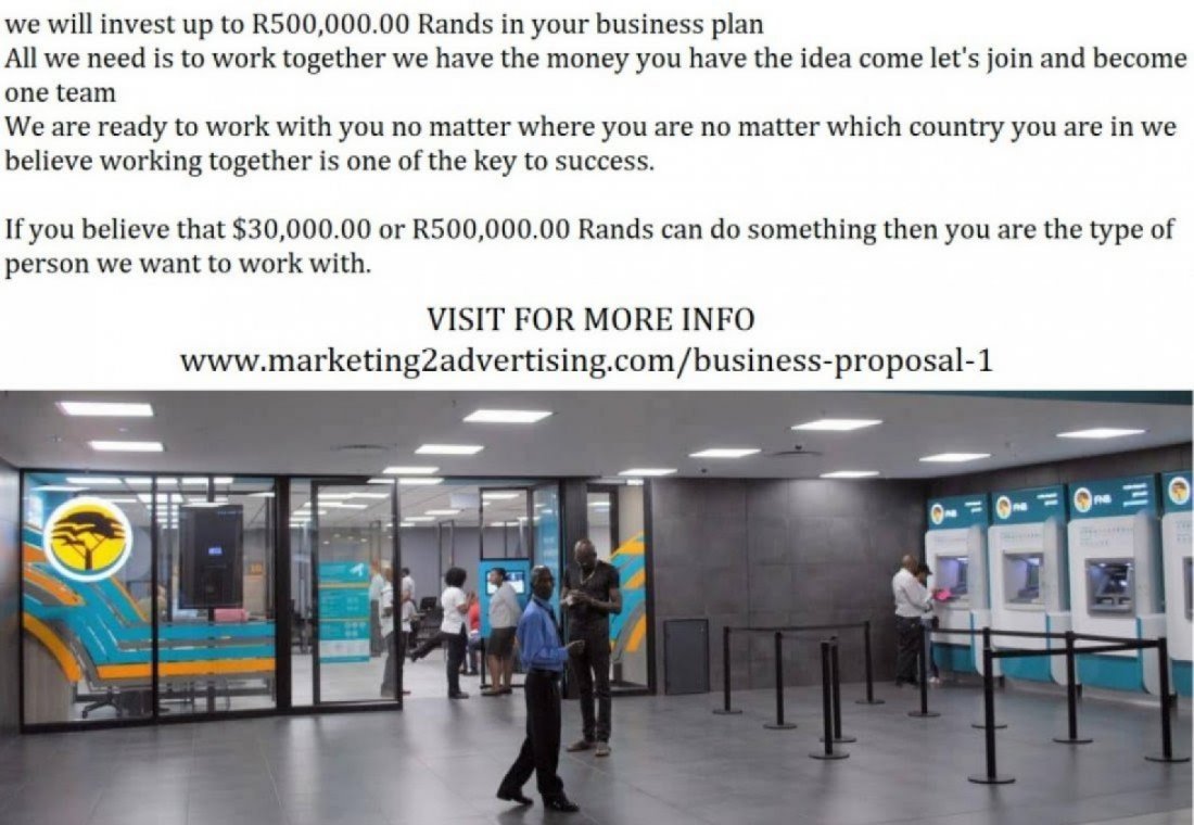 we have the money you have the idea R500,000 Rands, January 23 to ...