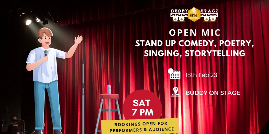Comedy Shows | Poetry Shows | Open Mic Events | Buddy On Stage