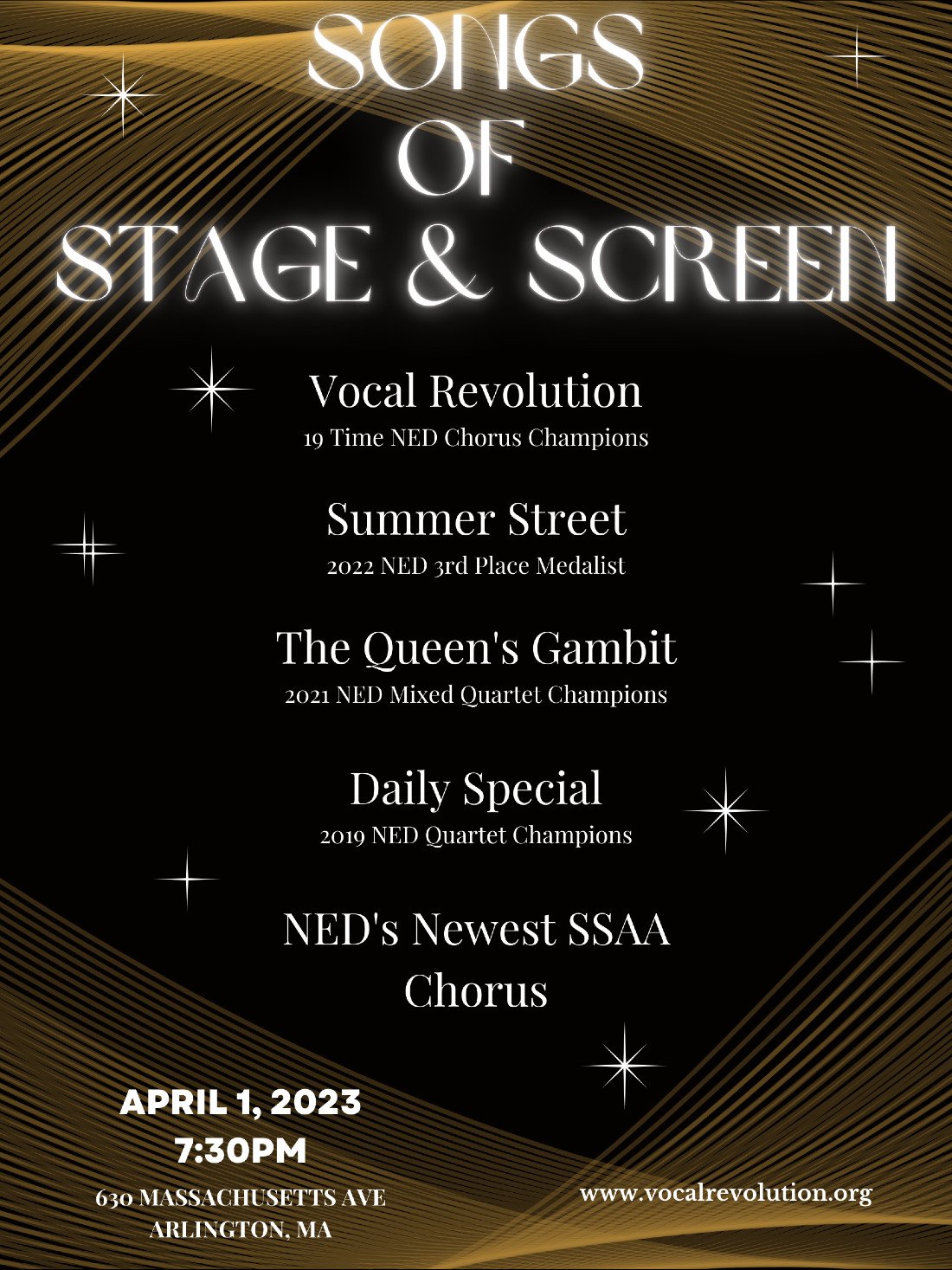 Songs of Stage and Screen - An A Capella Celebration, First Parish ...