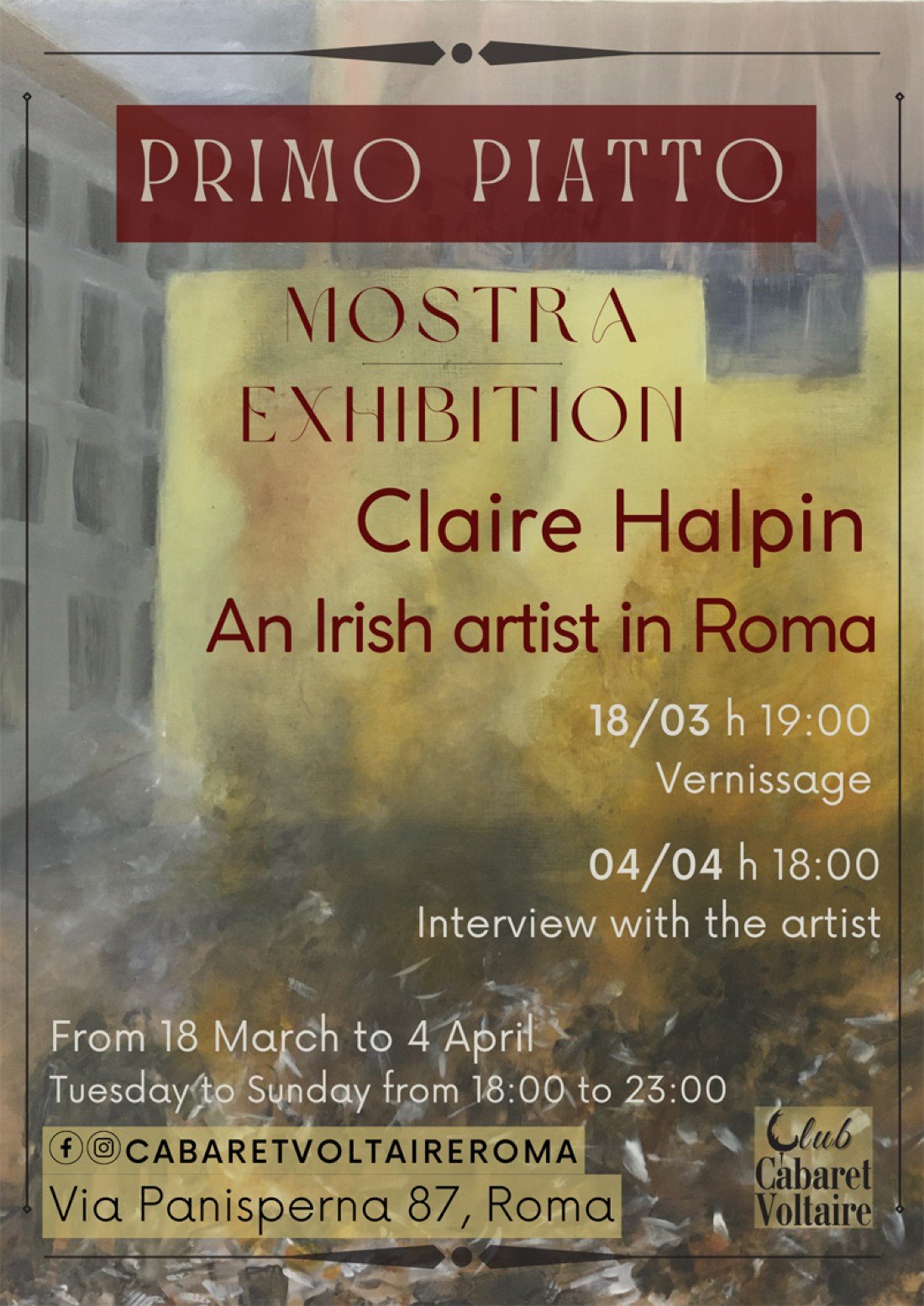Primo Piatto - Claire Halpin - Solo Exhibition at Gallery Cabaret ...