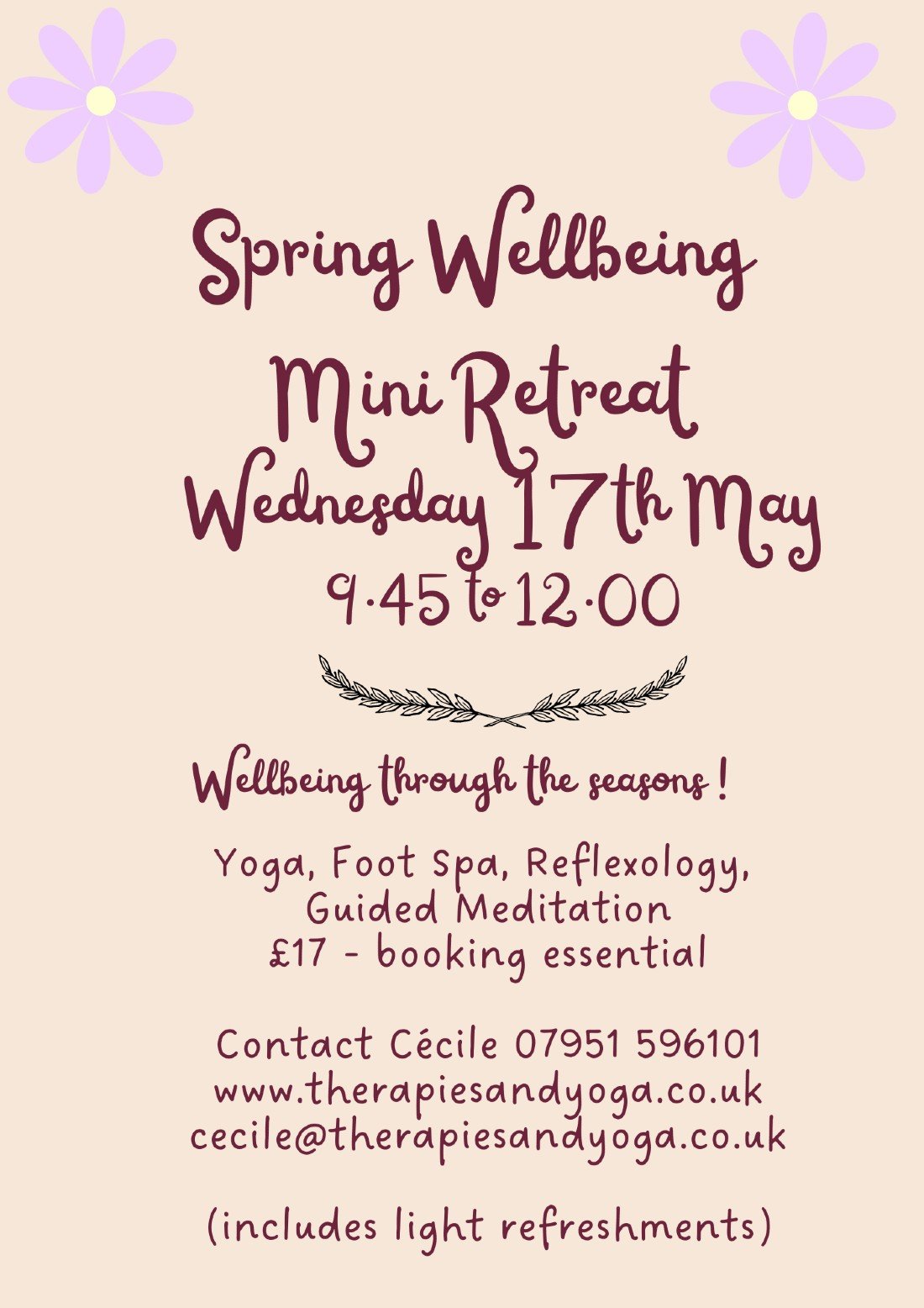 Spring Well-Being Mini Retreat, Elsing Village Hall, Church Street ...