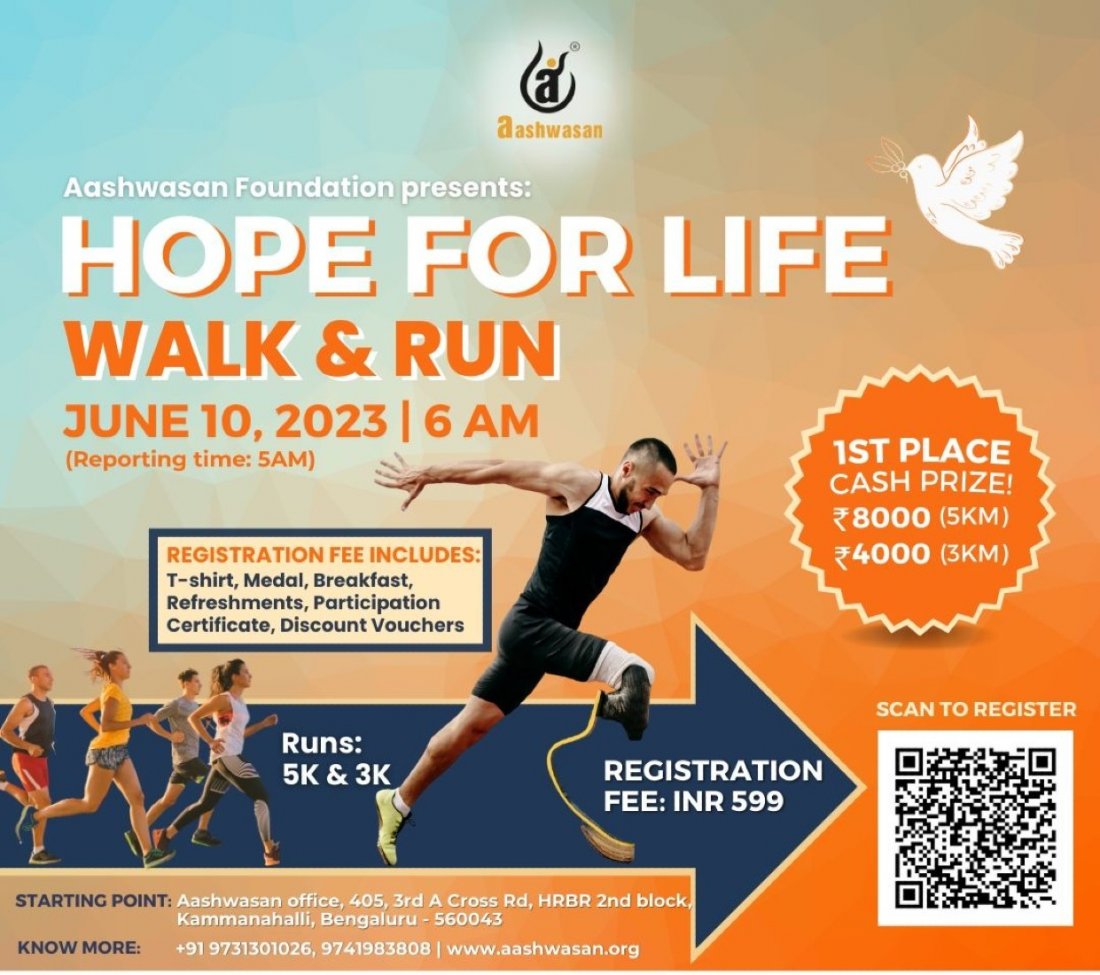 Aashwasan "Hope For Life" Walk and Run, Aashwasan, Bangalore, 10 June ...