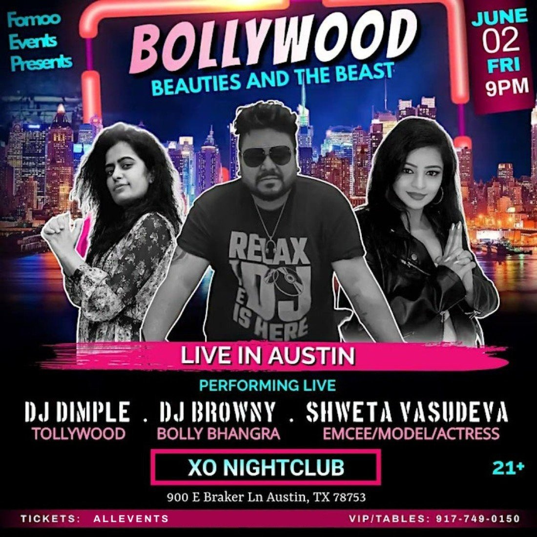 BOLLYWOOD NIGHT with the Beauties and the Beast (AUSTIN), XO Nightclub ...