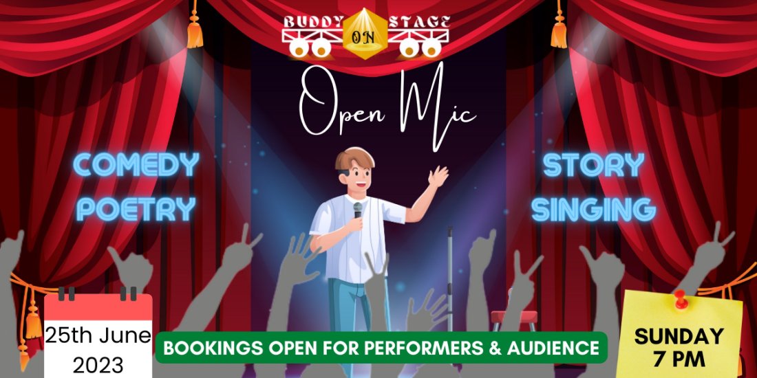 Comedy Shows | Poetry Shows | Open Mic Events | Buddy On Stage