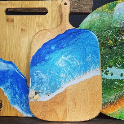 ADVANCED RESERVATION REQUIRED*Resin Ocean Wave Charcuterie/Serving ...