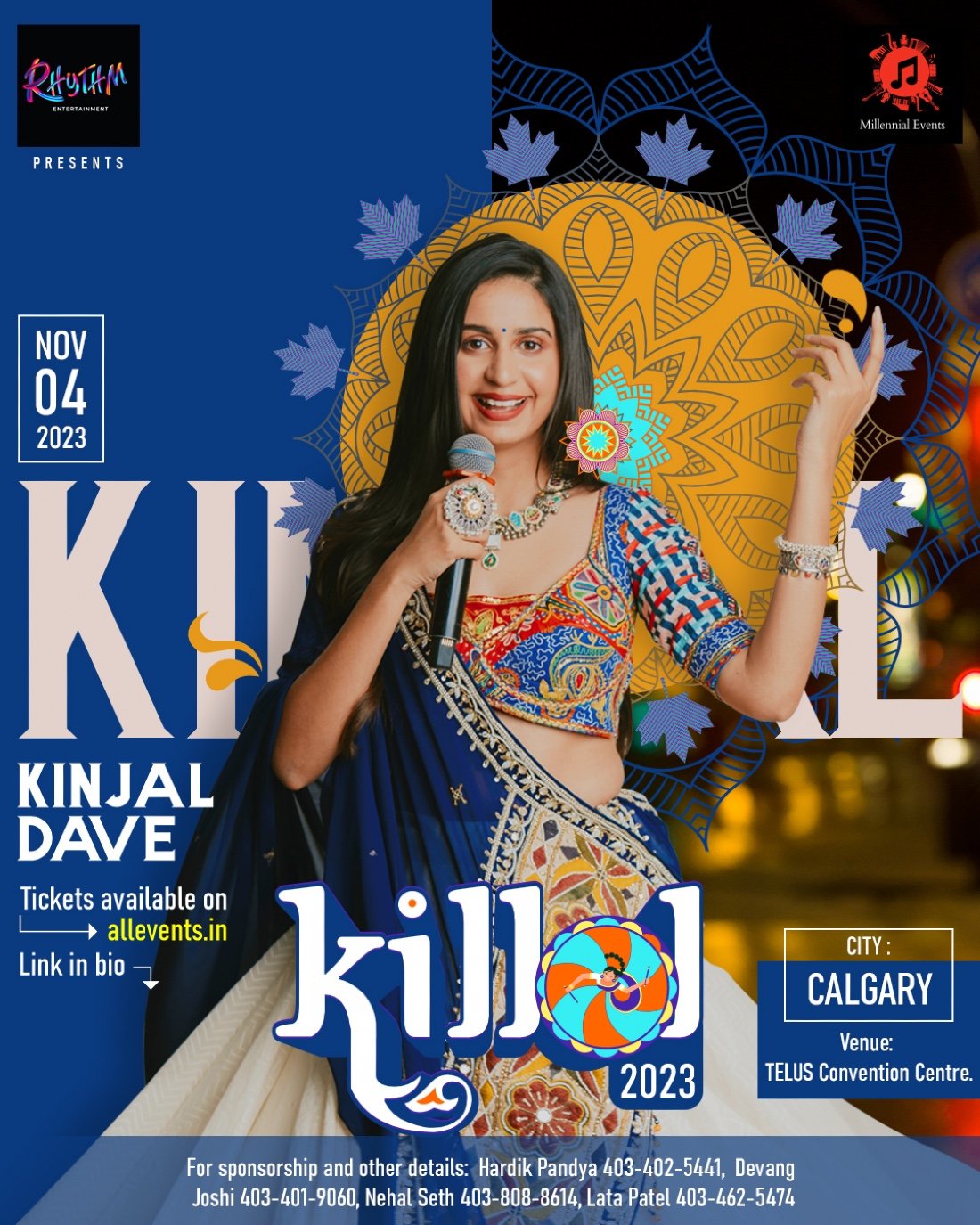 KILLOL 2023 - Calgary - By Kinjal Dave | 4th November, Telus Convention ...