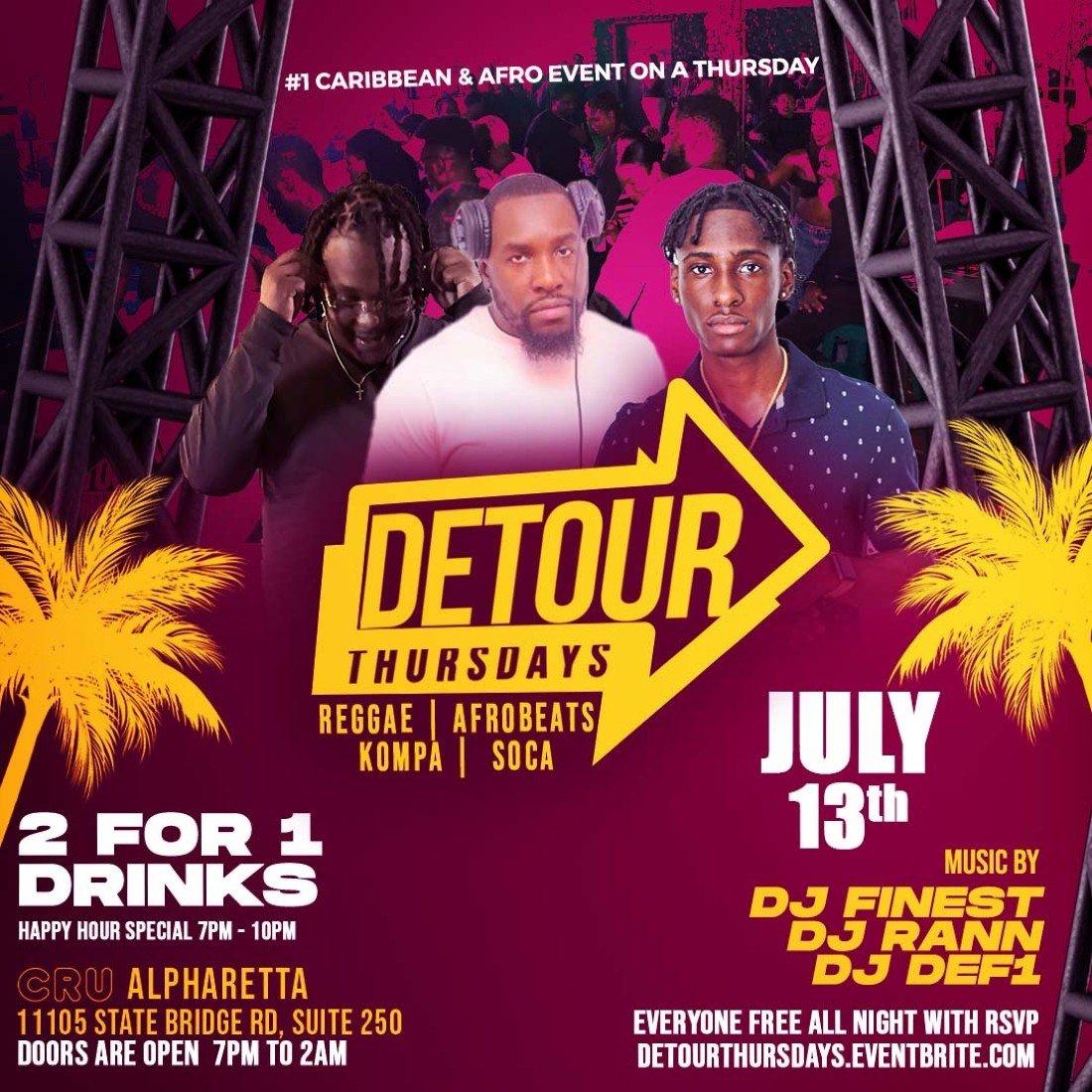 Detour Thursdays:Reggae, Afrobeats, Soca, Kompa, HipHop & RandB, Cru ...
