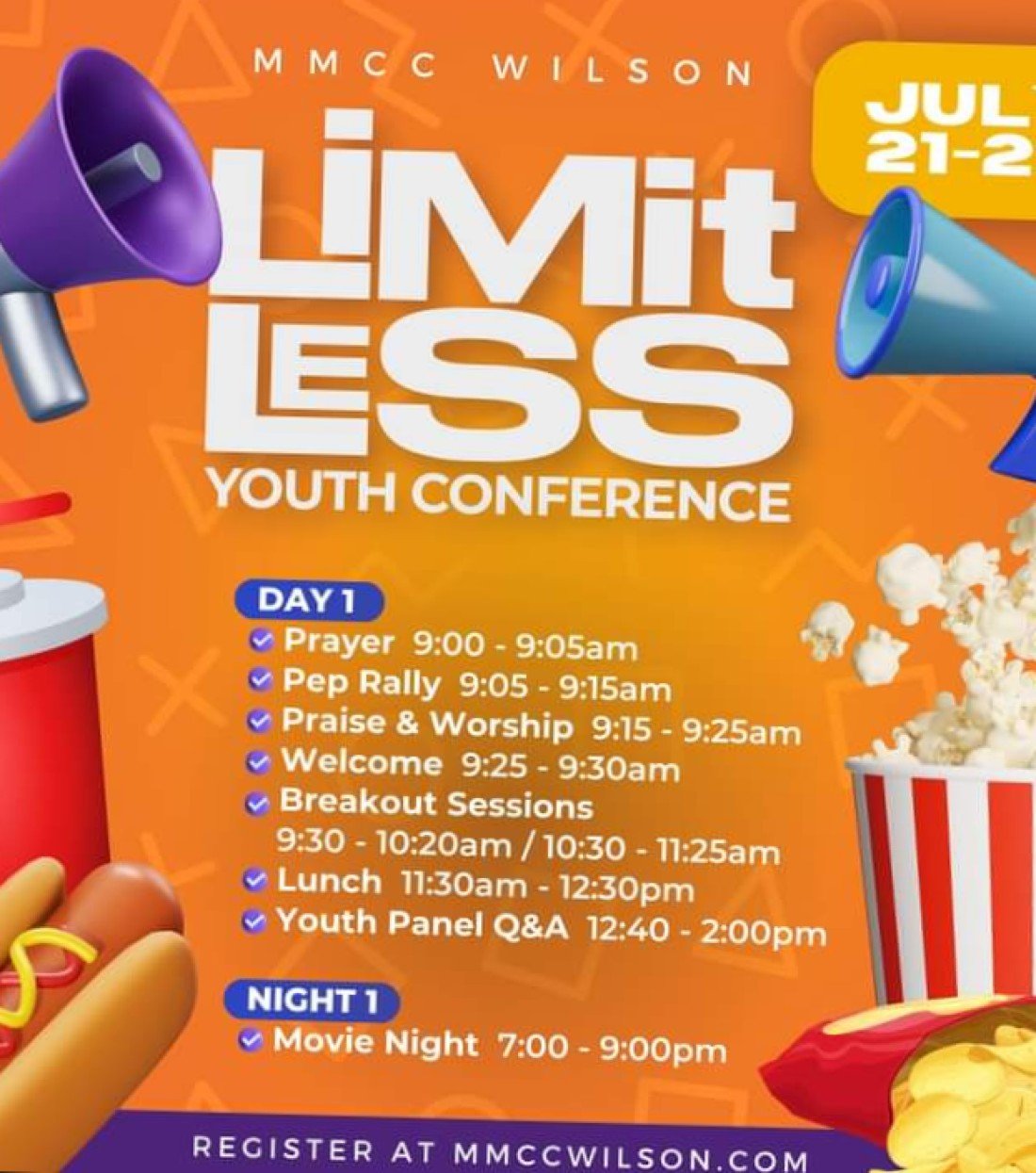 LIMITLESS YOUTH CONFERENCE , MMCC WILSON, 21 July to 23 July | AllEvents.in