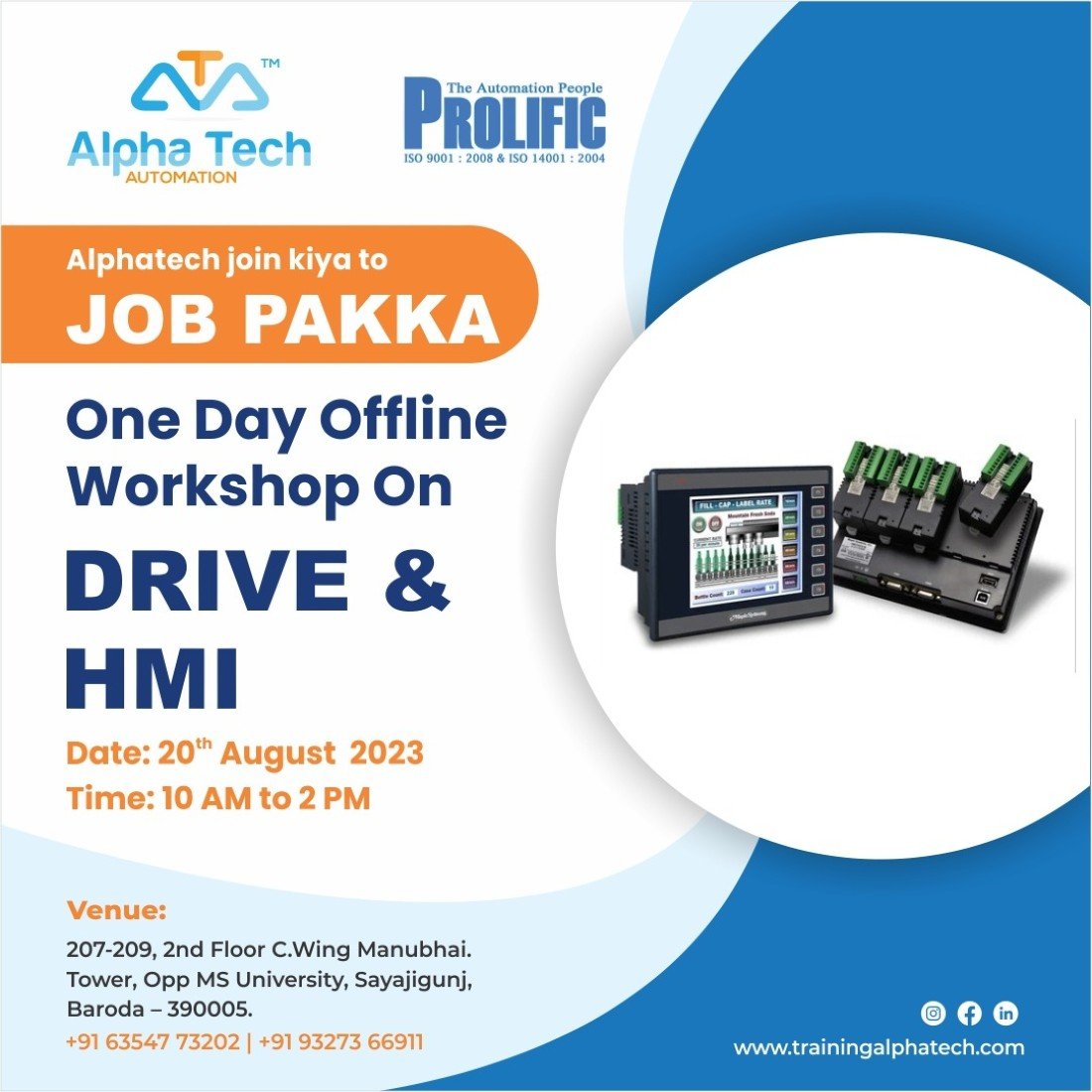 Workshop on Drive and HMI by Alphatech Automation, Alphatech Automation(Prolific) - PLC SCADA ...