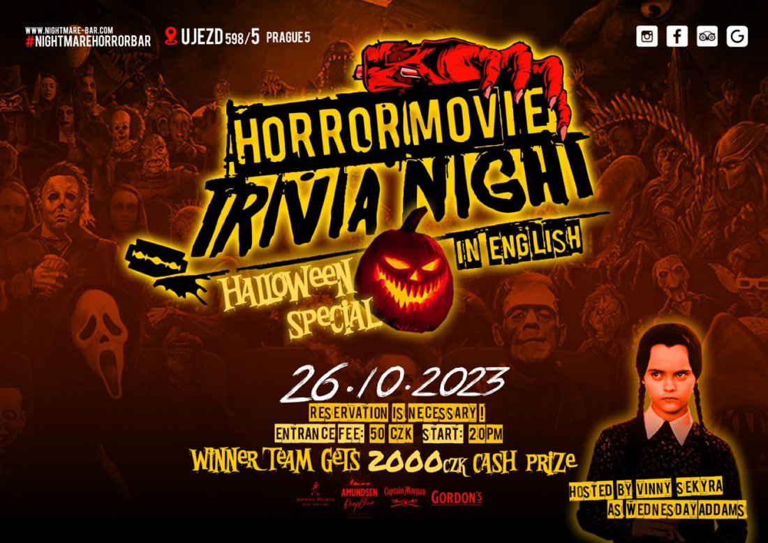 HORROR MOVIE TRIVIA NIGHT - HALLOWEEN SPECIAL, NIGHTMARE Prague Horror ...