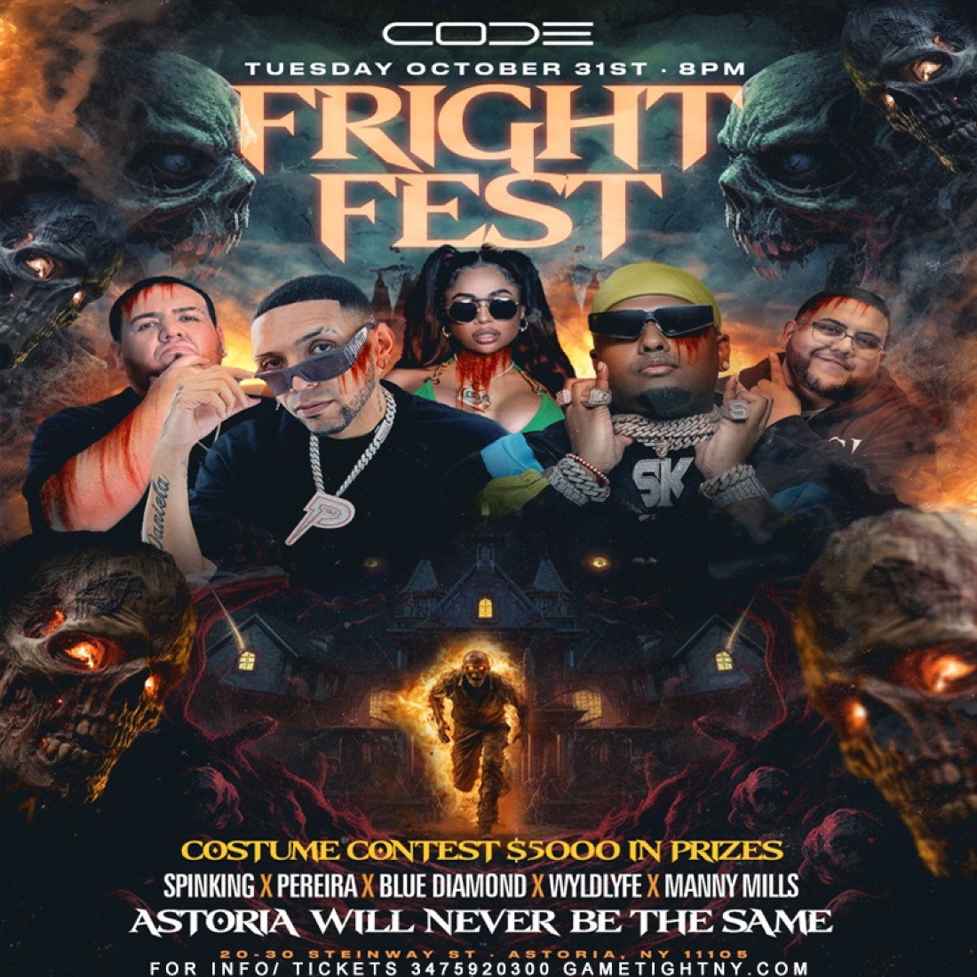 Fright Fest at Code Astoria Queens 2023 Costume Prizes, Live Djs, Code Astoria, New York, 31 ...