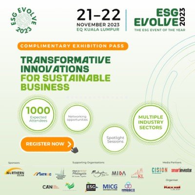ESG Evolve 2023 Exhibition, EQ Kuala Lumpur, November 21 to November 22 ...