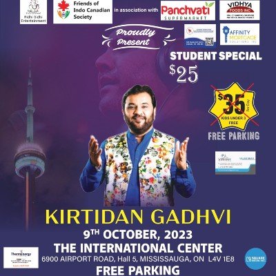 Navratri Garba With Kirtidan Gadhvi In Toronto On 9th October Tickets, The international center ...