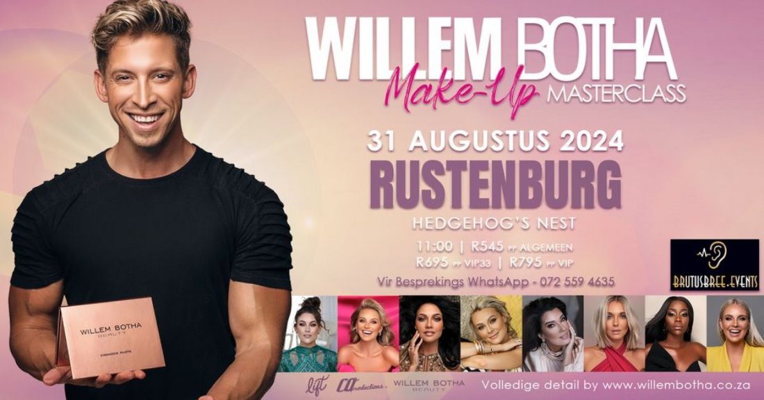 Willem Botha Make-Up Masterclass - RUSTENBURG , Hedgehog's Nest ...