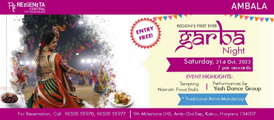 Garba Night Fest, Regenta Central City Vilas Ambala, Chandigarh, 21 ...