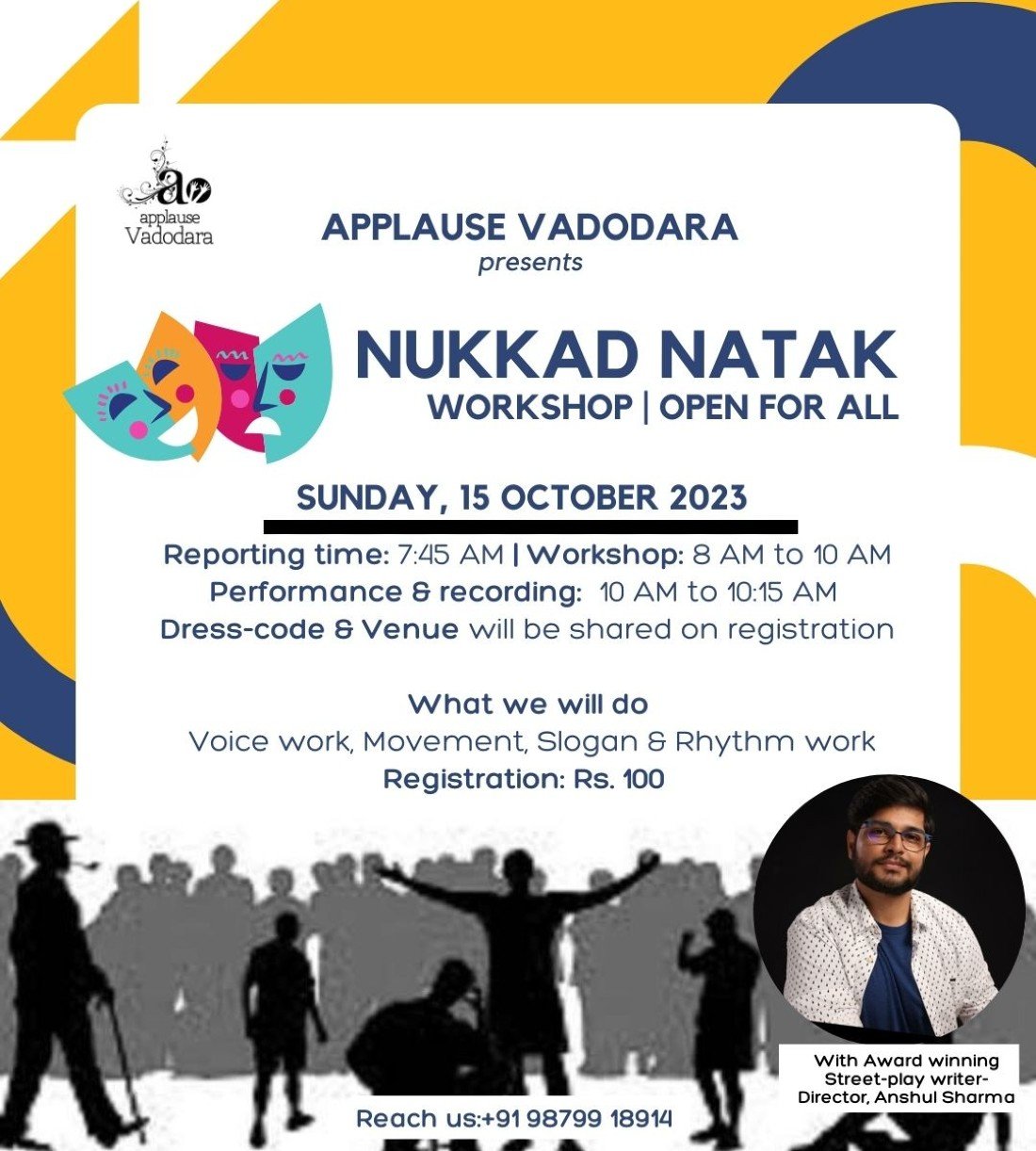 Nukkad Natak Workshop with Anshul Sharma , Shared on Registration ...