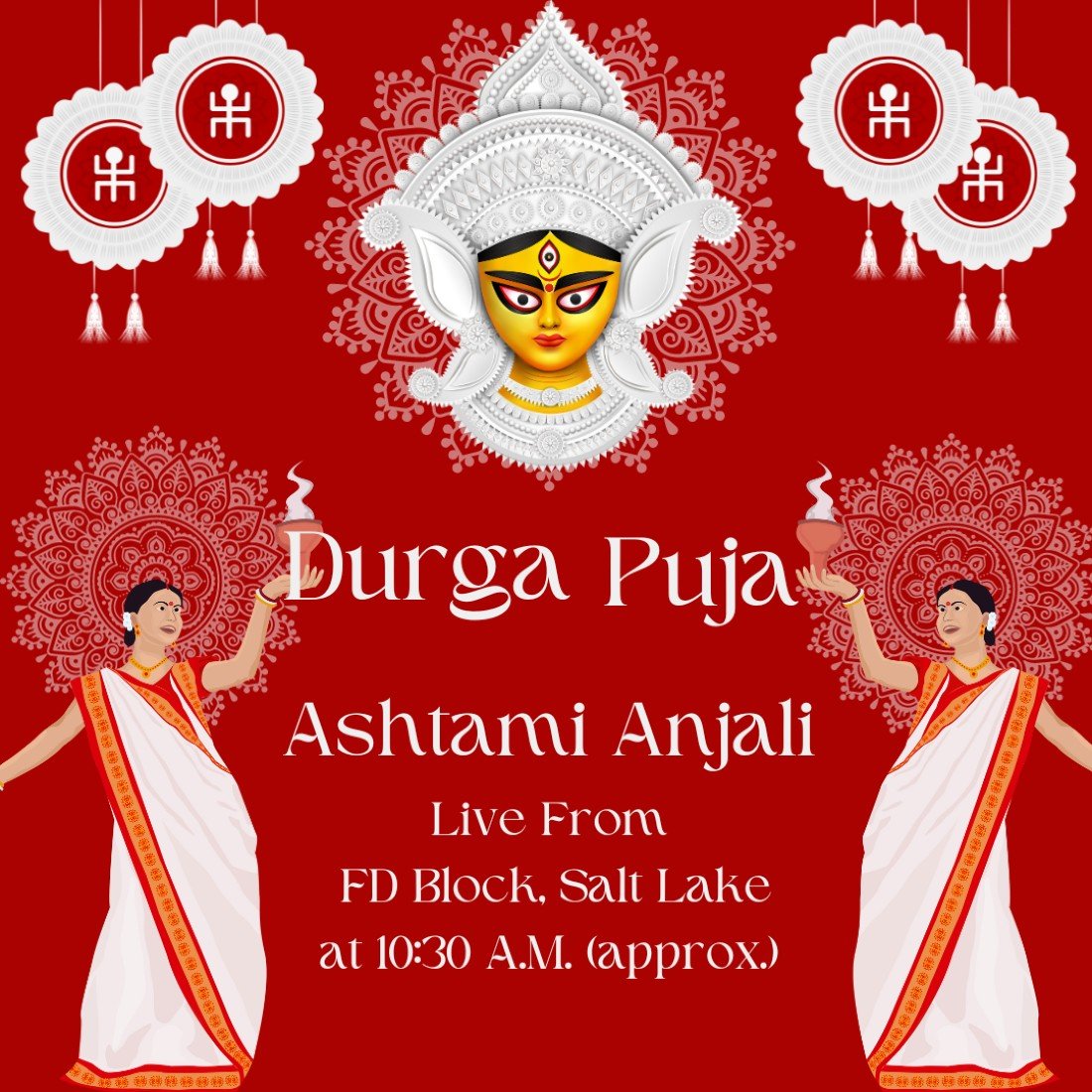 Maha Ashtami 2023 Anjali Live From FD Block Salt Lake, October 22 2023 ...
