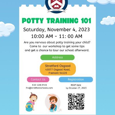 Potty Training 101 Tickets, Stratford School Osgood, Fremont, November ...