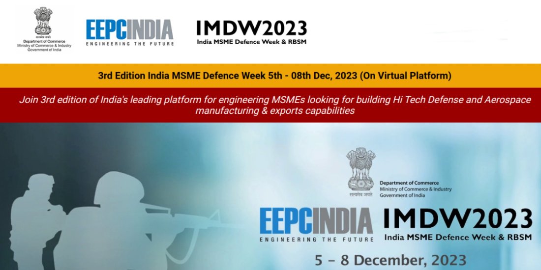 3rd Edition India MSME Defence Week 2023, December 5 to December 8 | Online Event | AllEvents