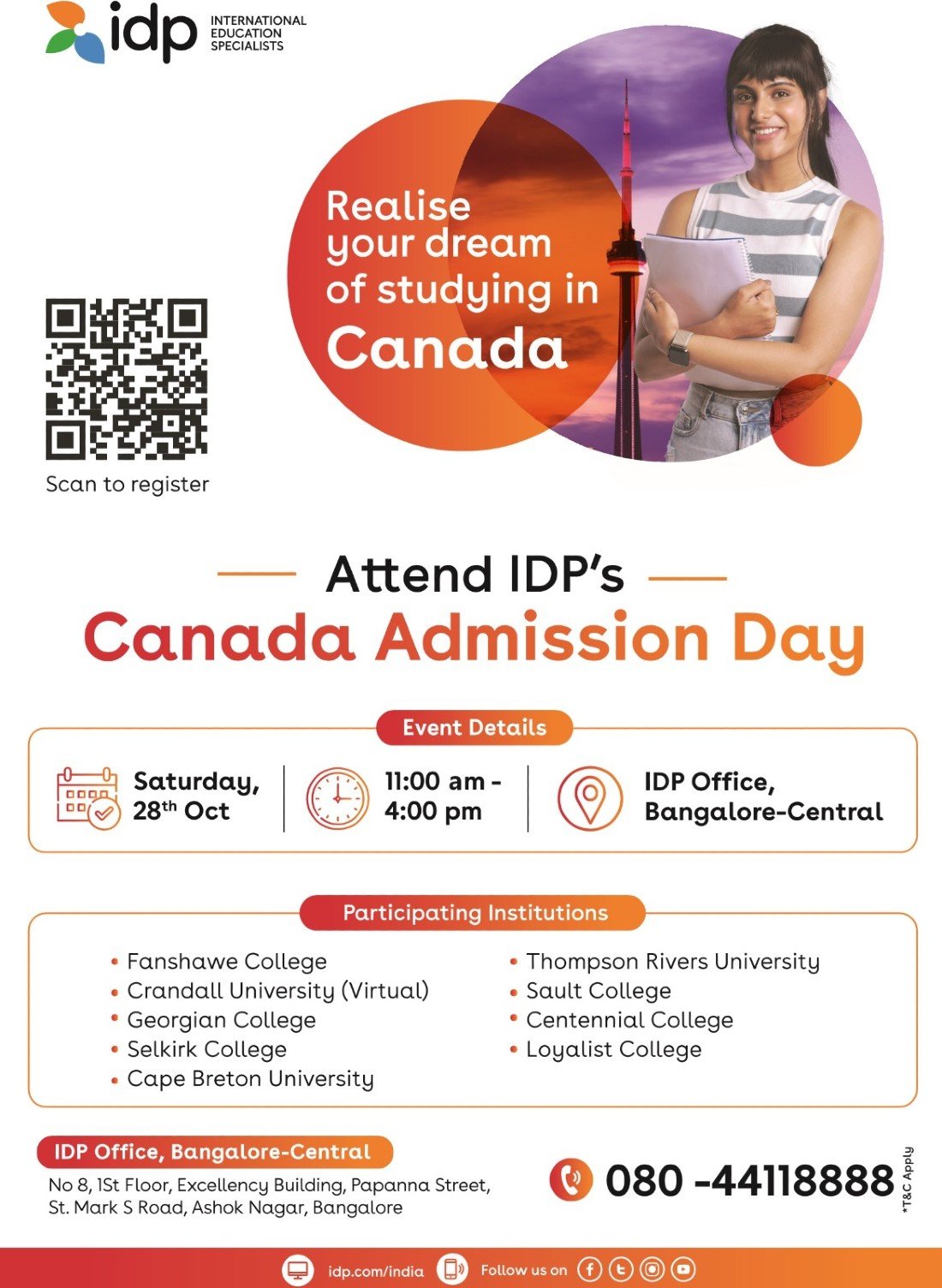 Attend IDP Admission Day with Canadian Institutions , IDP St. marks ...