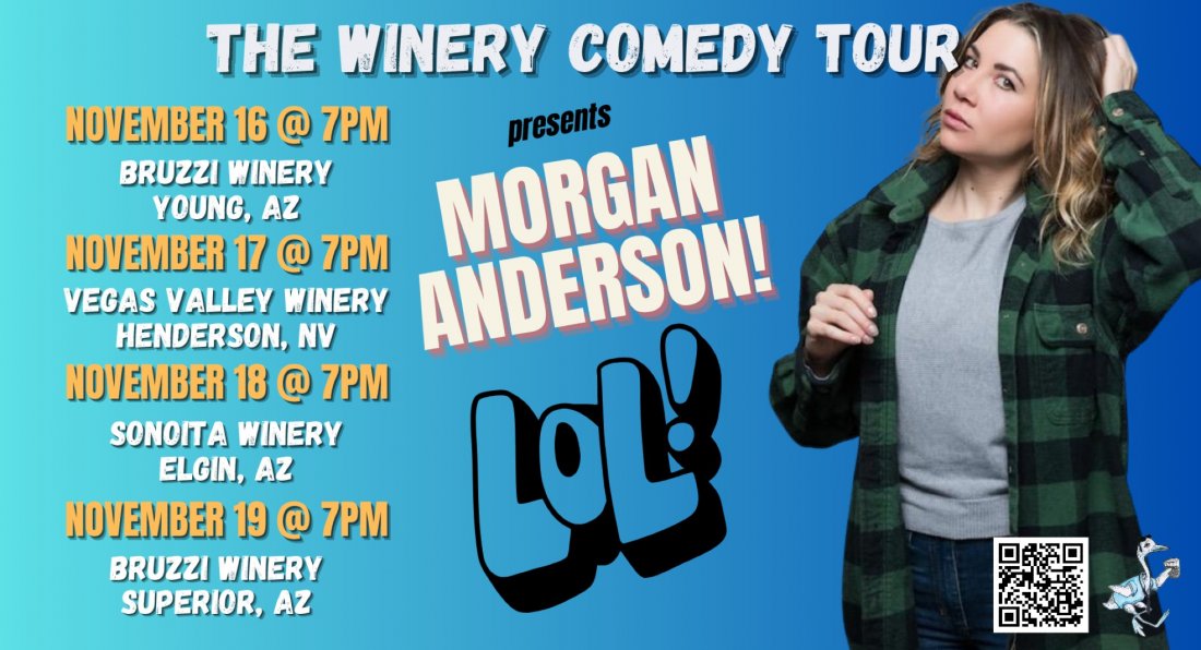 COMEDIAN MORGAN ANDERSON at BRUZZI, Bruzzi Vinyard Tasting room ...