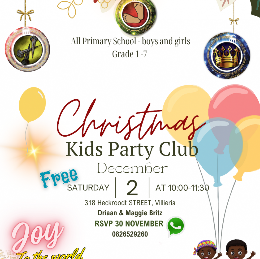 Free Kids Christmas Party Club Tickets, CEF @ Pierneefrant Church ...