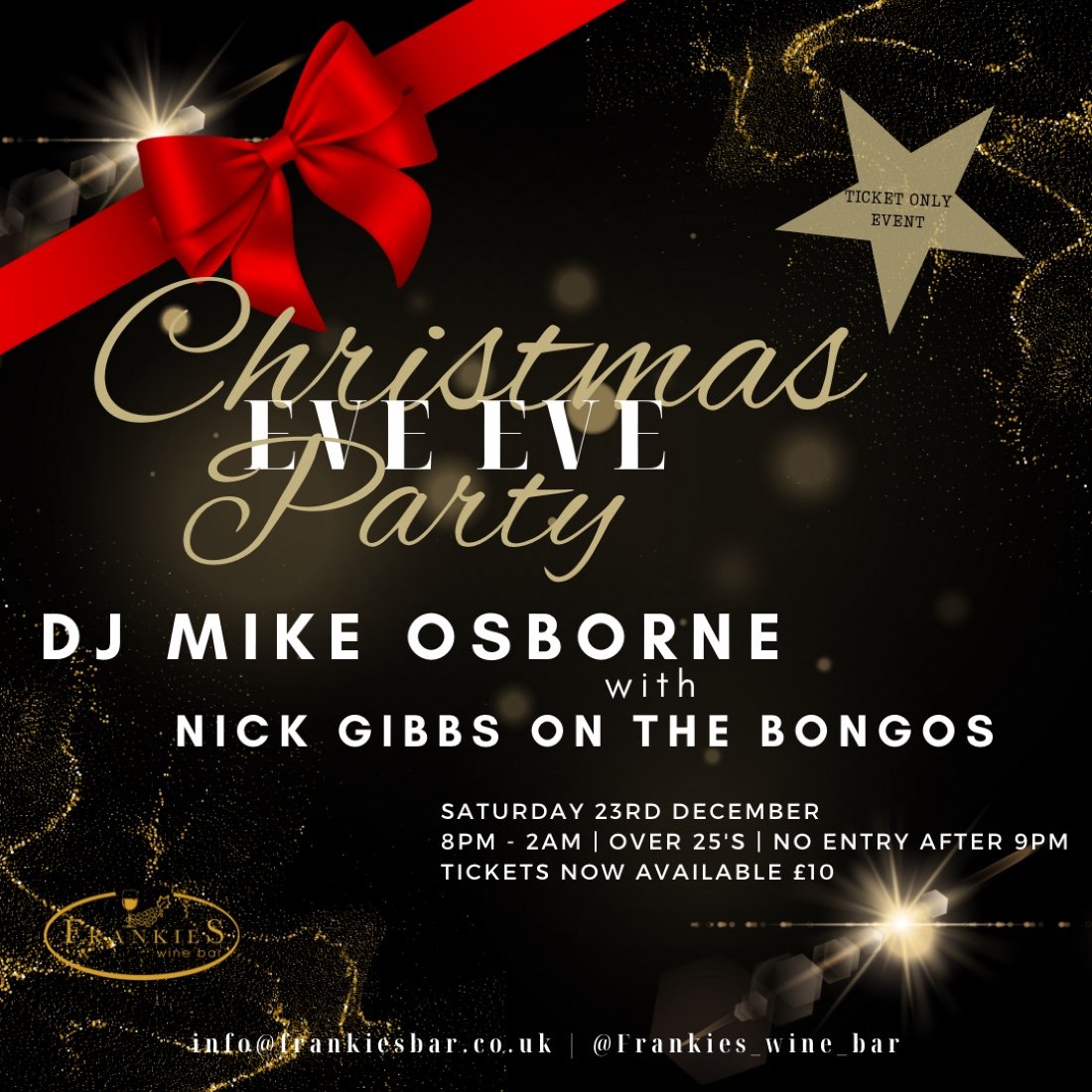 Christmas Eve Eve Party , Frankie's Wine Bar - Hornchurch, 23 December ...
