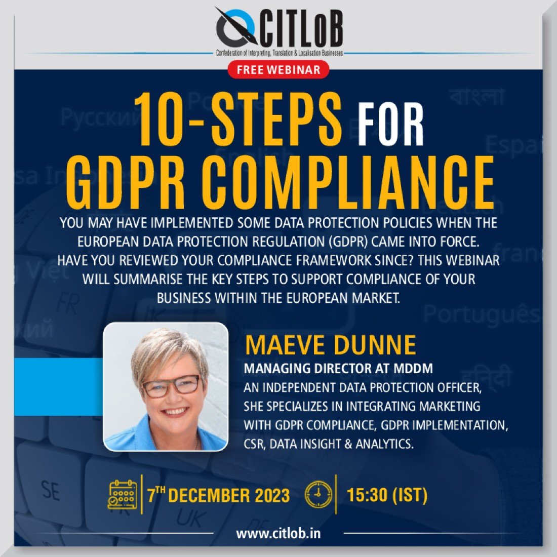 "10-Steps for GDPR Compliance" , December 7 2023 | Online Event | AllEvents