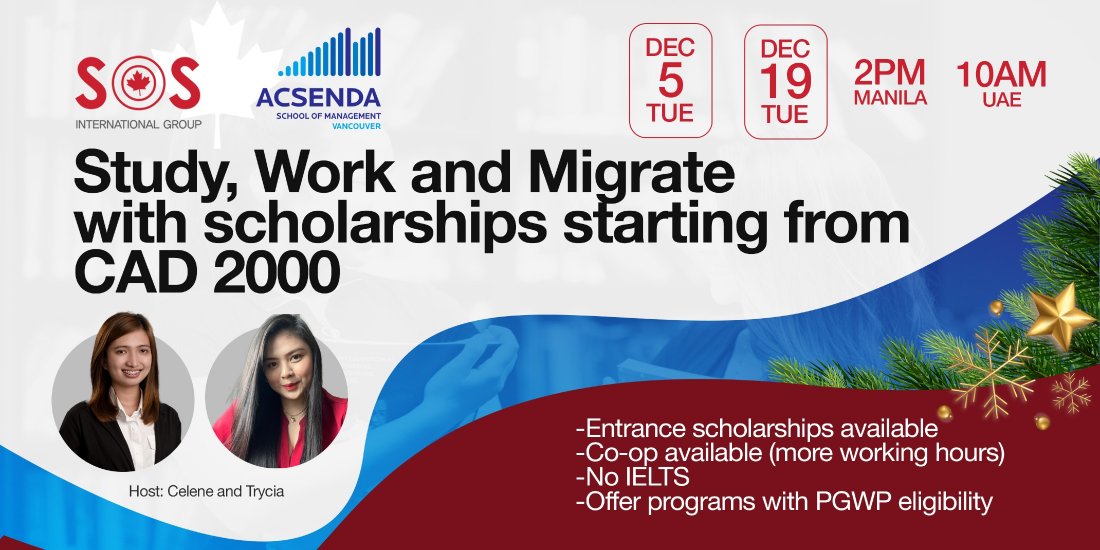 Study, Work and Migrate with scholarships starting from CAD 2000 ...
