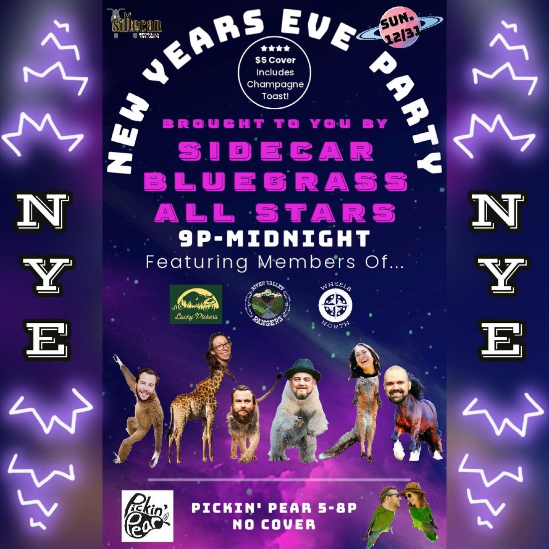 NYE with the Sidecar Bluegrass All Stars and The Pickin Pear, Sidecar ...