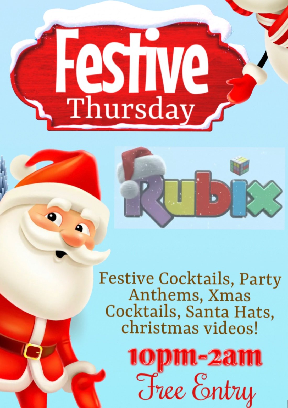 Rubix Festive Thursdays, Rubix Bar & Nightclub, Colchester, 7 December ...