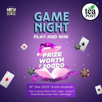 Game Night - Jamnagar Tickets, Tea Post - The Desi cafe, Jamnagar ...