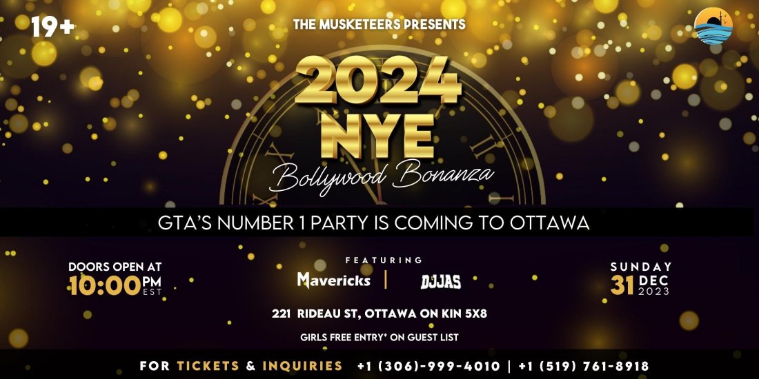 NYE 2024: Bollywood Bonanza, Mavericks, Ottawa, 31 December to 1 ...