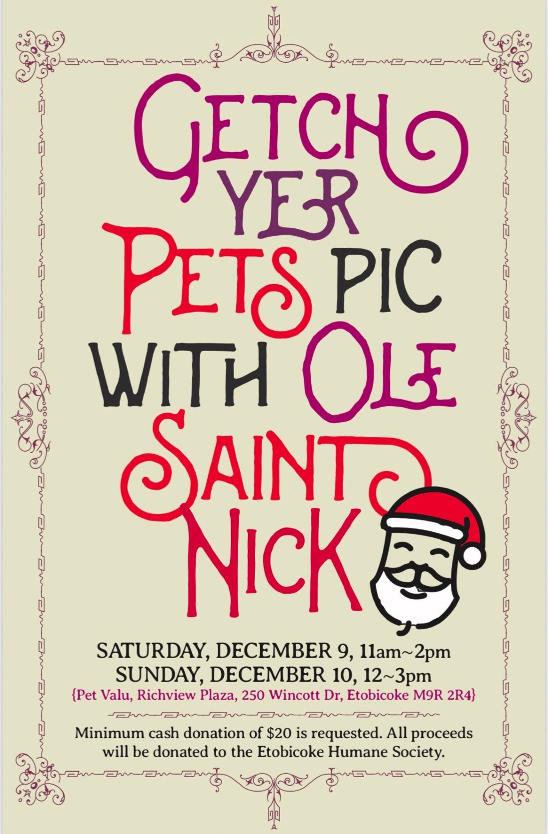 Pet Photos with Santa, PetValu, Richview Square, Etobicoke, December 9 ...