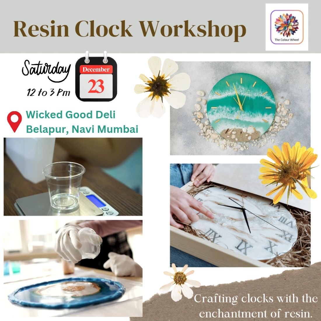 Resin Art Clock Workshop , Wicked Good Gourmet Deli, Navi Mumbai, 23 ...