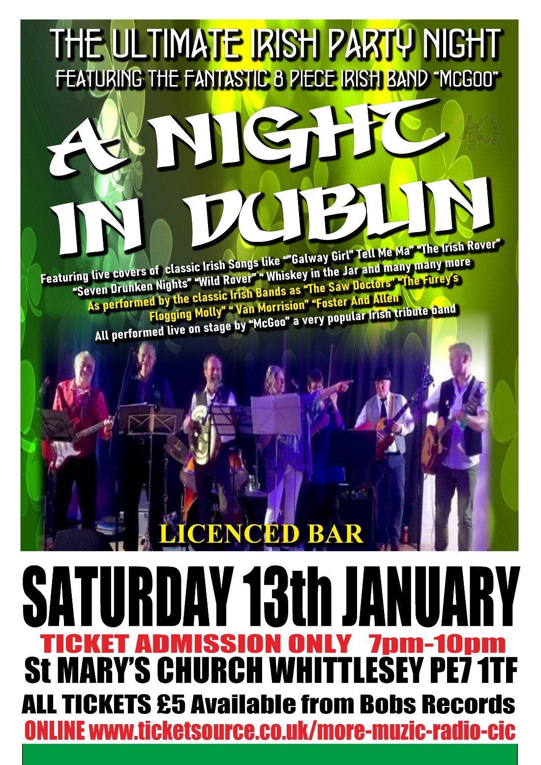 A SHAMROCK SHINDIG, Whittlesey, Peterborough, 13 January 2024 | AllEvents