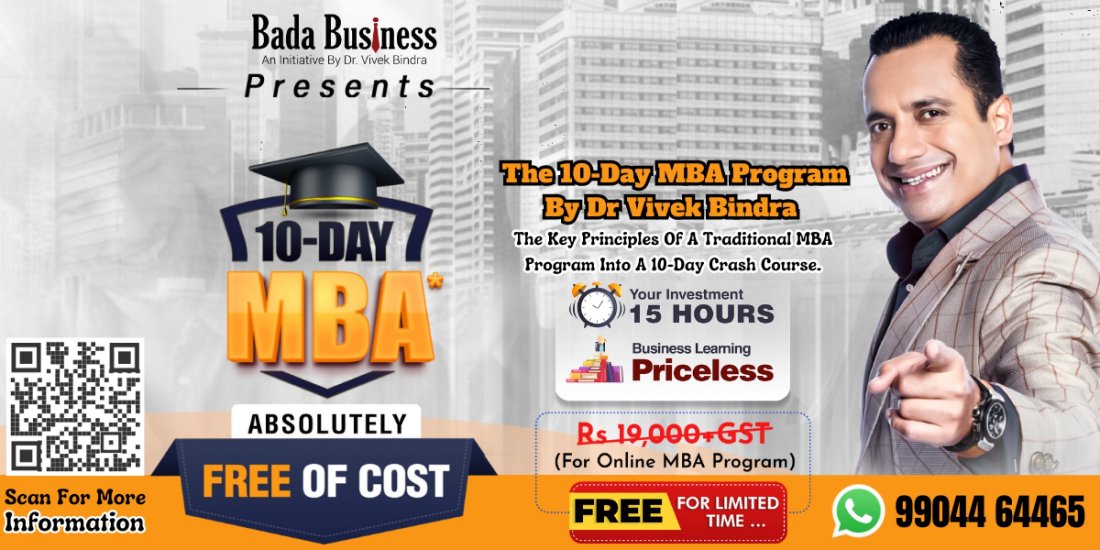 Free 10 Days MBA By Dr. Vivek Bindra | Bada Business | Entrepreneurship ...